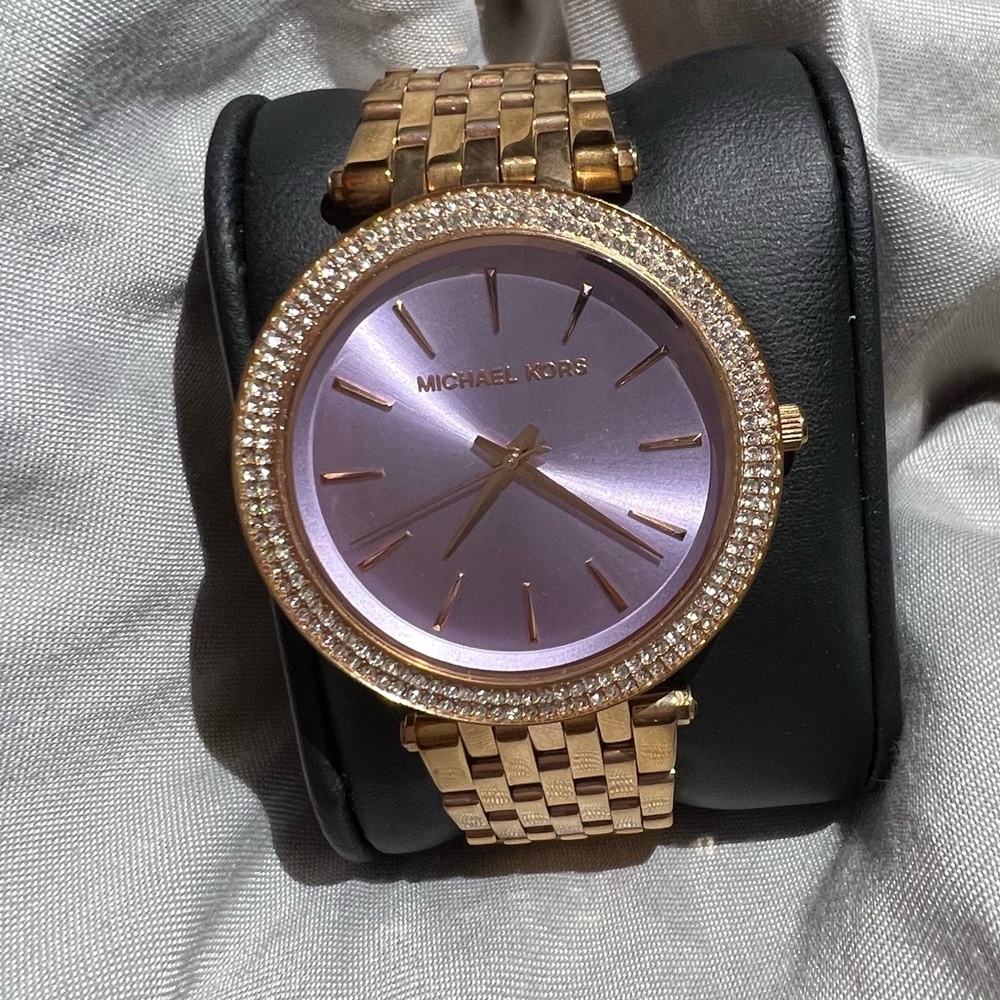 Michael Kors Darci Watch- Purple Face- Rose Gold - Gem